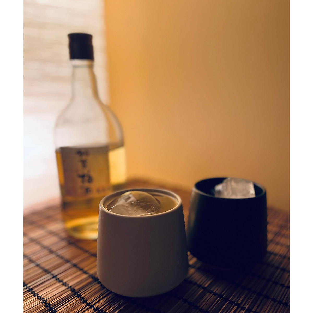 Bisque Japanese pottery, Minoyaki handmade pottery cup imported from Japan, suitable cup for drinking green tea, matcha, sake, and whisky on the rocks (Turquoise)