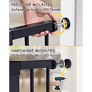 Mom's Choice Awards Winner-Cumbor 29.7"-40.6" Width Pressure or Hardware Mounted Auto Close Safety Baby Gate, Durable Extra Wide Dog Gate for Stairs, Doorways, Easy Walk Thru Pet Gate for House
