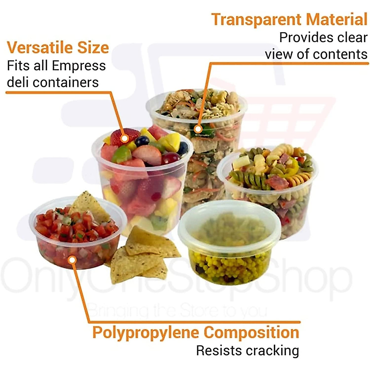 VeZee Heavy Duty Deli Containers with Lids 32oz - Leakproof Disposable Food Storage Cups - Takeout Microwaveable Food Storage Containers Container – Set of 240