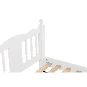 Bellemave Kids Twin Bed, Wooden Twin Platform Bed for Boys, Girls, Teens, Twin Size Bed Frames for Kids, White Twin Bed Frame, White