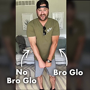 Bro Glo Self Tanner for The Boys - Quick Application Foam Mousse Easy Sunless Tan For Face and Body Oil Free Water Based Faster Skin Drying Natural Sun Kissed Bronze Color Perfect Men Beach Pool Not Required 6.76 FL oz