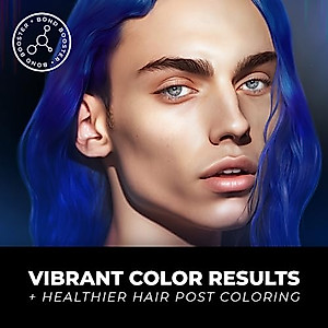 XMONDO Color Sapphire Color Depositing Mask & Semi Permanent Blue Hair Dye | Vegan Formula Hair Color with Bond Boosting Technology & Hyaluronic Acid to Nourish, Revitalize & Repair, 8 Fl Oz 1-Pack