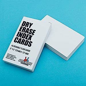 Dry Erase Index Cards – 45pcs Laminated Cards Blank w/Box – Reusable Dry Erase Note Cards for School, Work, Housework, To Do Lists – Practical Index Card Sheets – 3 x 5-inch