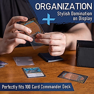 MTG Deck Box (Black) | 100 Card Deck Box Kit - Includes Inner and Outer Sleeves. Yugioh Deck Box. Ultra Compatible Pokemon Deck Box. TCG Pro Deck Box MTG. MTG Commander Deck Box. Magic the Gathering.