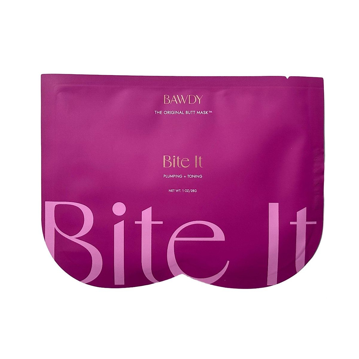 BAWDY Bite It - Plant Based Collagen Butt Mask - Hydrating + Toning Beauty Mask for Your Butt - 2 Sheets, One for Each Cheek - Clean Beauty Mask for Your Butt (2 Sheets - Single Use)