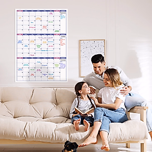 Large Dry Erase Calendar for Wall - 3 Month Vertical Wall Calendar, Blank Reusable Monthly Quarterly Calendar Planner Undated, 27.8" x 41" Whiteboard Calendar, Laminated Organizer for Home, Office