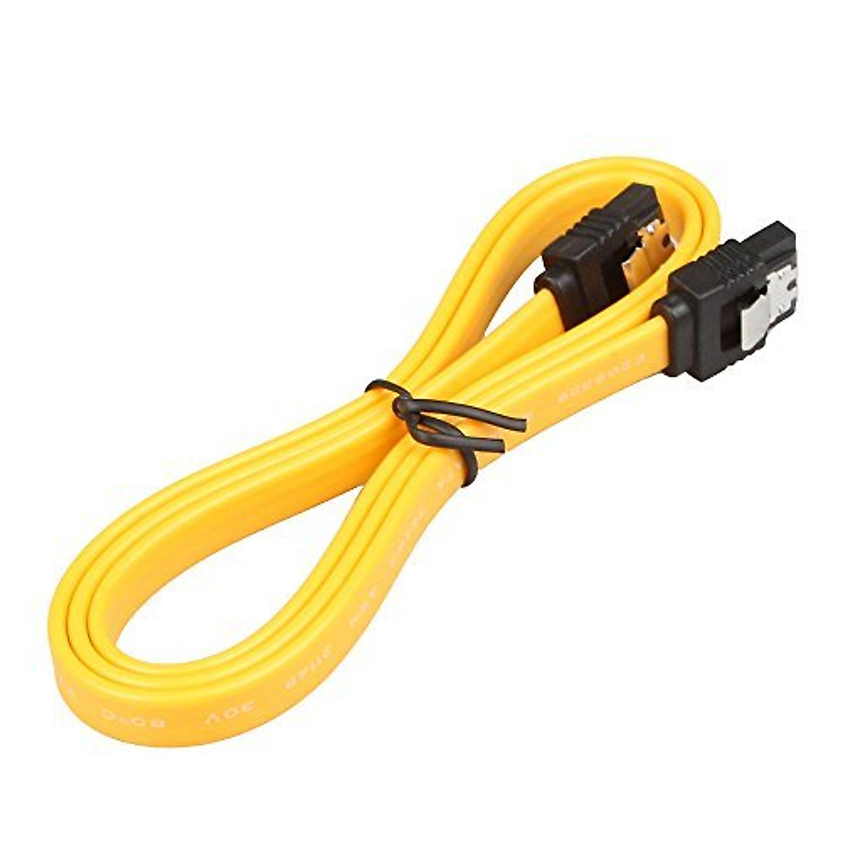 LINESO 2Pack 32in Long SATA Cable 6gb Straight with Locking Latch(Yellow)