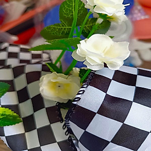 Geosar 2 Rolls Black and White Gingham Checked Ribbon Buffalo Plaid Ribbon Christmas Wrapping Ribbon for Bows, Wreath, Wrapping and Crafts (10 Yard/Roll)