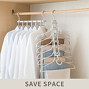 Juntaiher Coat Hangers Pants Hangers Space Saving for Closet Organizer Scarf Hangers Multifunctional Clothing Rack Clothes Hangers Closet Organization