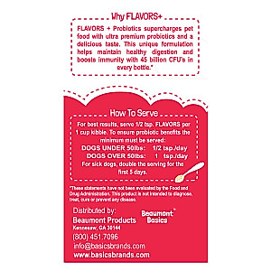 BEAUMONT BASICS Flavors Food Topper for Dogs - Red Meat Recipe with Beef Bone Broth - Natural, Grain Free - Kibble Seasoning & Hydrating Treat Mix for Picky Dog/Puppy, 6.0oz