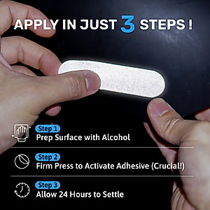 Elos Reflective Gear 3M Reflective Black Stickers - Reflective Helmet Tape, Motorcycle Reflective Tape, Hi Viz Stickers for Helmets - Discreet Black Until Light Hits It (Regular Style, 2, Count)