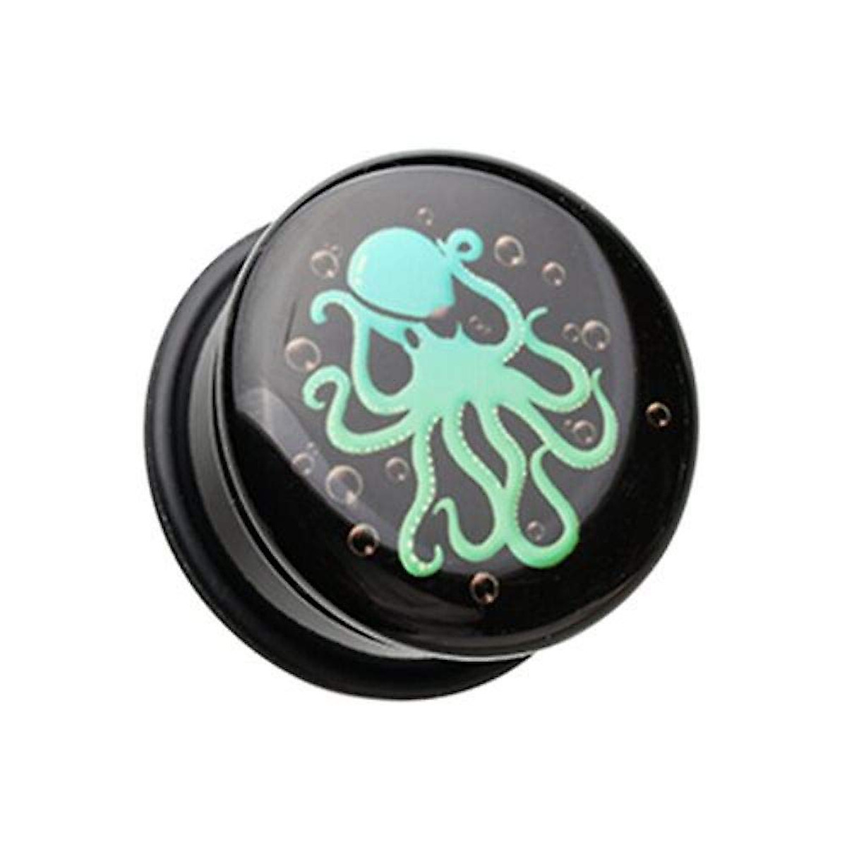 Covet Jewelry Pirate Octopus Acrylic Logo Single Flared Ear Gauge Plug (0 GA (8mm))