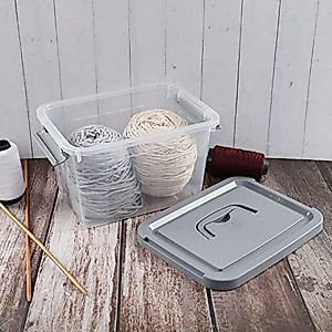 Yarebest 6-pack 6L Clear Plastic Box with Lids, Small Storage Bins