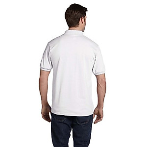 Hanes by Cotton-Blend Jersey Men's Polo_White_L