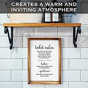 Toilet Rules Bathroom Sign 11x16 Inch - Bathroom Rules Sign, Toilet Rules Sign For Bathroom, Rustic Bathroom Rules Sign, Guest Bathroom Wall Decor, Bath Signs For Bathroom Decor Bathroom Rules Signs