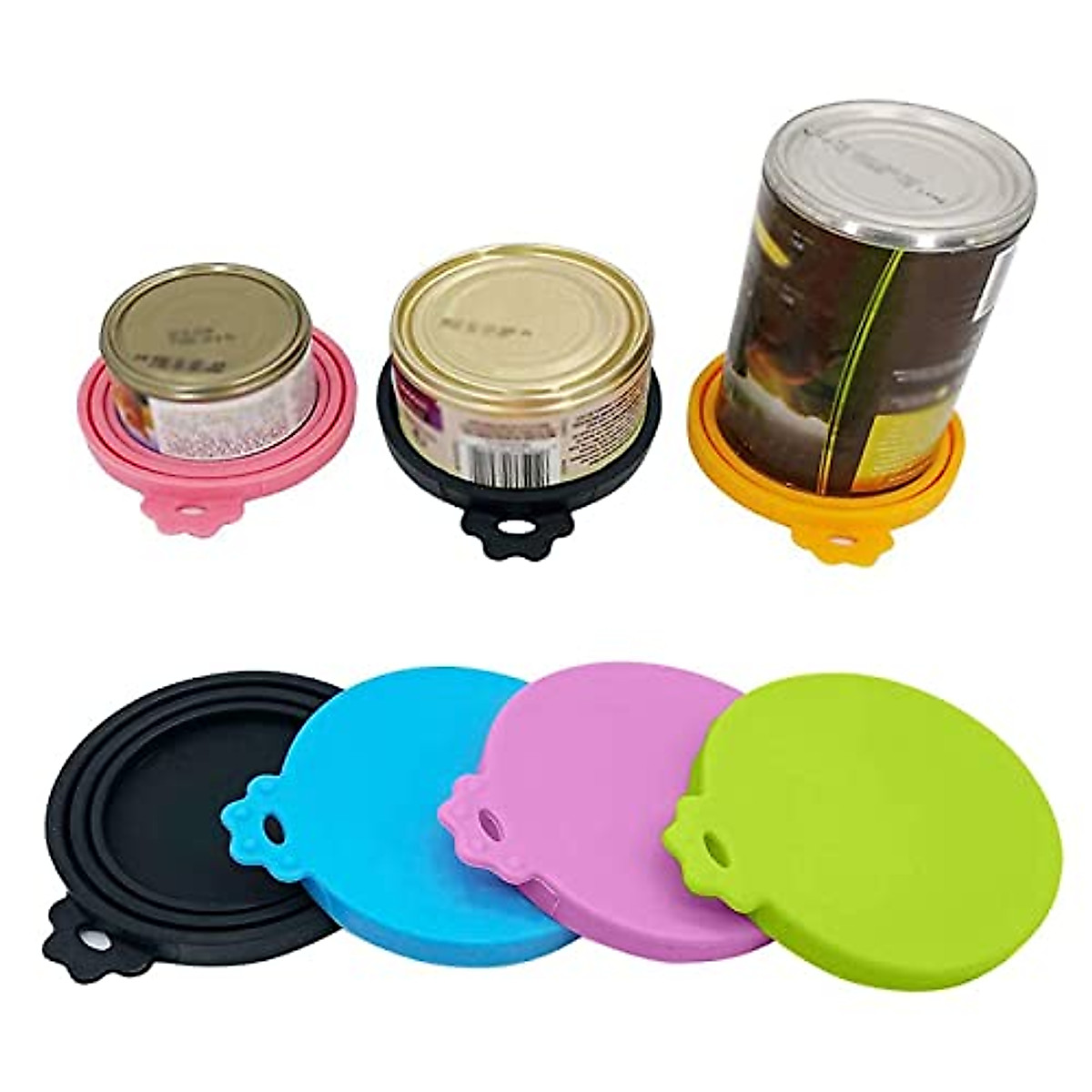 IVIA PET Food Can covers | 6 Pack Silicone Can Lids for Dog and Cat Food | Universal BPA Free | One Can Cap Fit Most Standard Size Canned Dog Cat Food