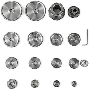 Mophorn 18pcs/Set CJ0618 Lathe Mini Lathe Gears Metal Cutting Machine Gears Lathe Gears Metal Exchange Gear (18pcs/Set)