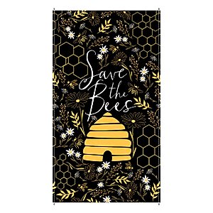 Timeless Treasures Save The Bees Hive 24" Panel Black, Fabric