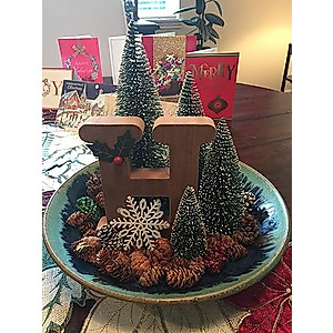 Small Christmas Tree - Christmas Table Decorations, Fake Flocked Xmas Tree Decor Mini Tinsel Christmas Tree for Kitchen Mantel Office Bedroom Window Table Top