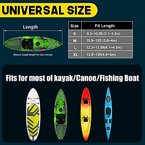 Rosefray 9.3-10.5ft Kayak Cover,300D High-Performance Marine Kayak Covers, Waterproof UV Resistant, Fade-Resistant Dustproof Fishing Boat Cover for Indoor & Outdoor Storage-Black