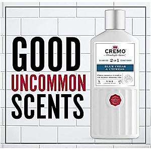 Cremo Barber Grade Blue Cedar & Cypress 2-in-1 Shampoo & Conditioner, 16 Fl Oz (2-Pack)
