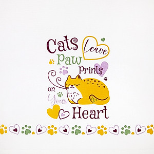 Cackleberry Home Cat Lover Cotton Kitchen Towel Set - You Had Me at Meow and Cats Leave Paw Prints on Your Heart