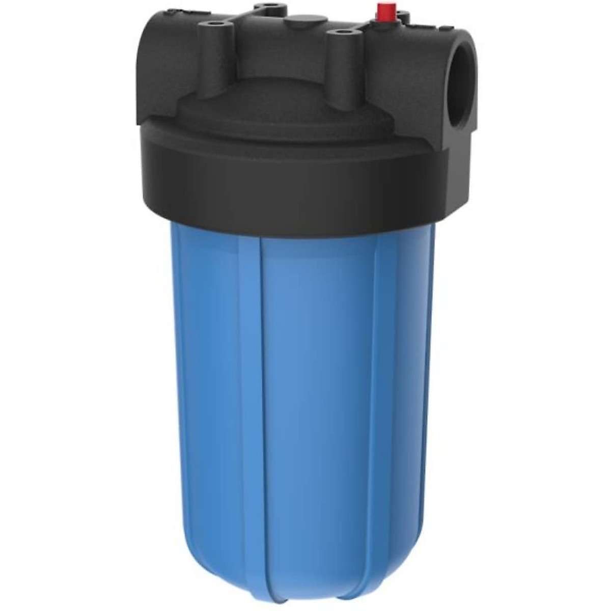 Pentair Pentek 150239 Big Blue Filter Housing, 1 1/2" NPT #10 Whole House Heavy Duty Water Filter Housing with High-Flow Polypropylene (HFPP) Cap and Pressure Relief Button, 10-Inch, Black/Blue