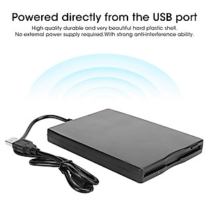 Cuifati Portable USB Floppy Drive for 1.44m 3.5in MF2 HD Floppy Disk 3.5 Inch Card Reader Ultra-Thin Without External Power Supply for Windows 10,7,Vista,8,XP,ME,2000,SE,98(Floppy Disk Not Included)