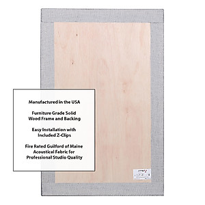 ATS Acoustics Sound Absorbing Acoustic Panel Fire Rated Professional Studio Quality 24" x 36" x 2" (Platinum)