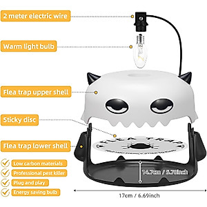 2 Pack Flea Traps for Inside Your Home, 2024 Monster Flea Killer with Sticky Discs & Bulbs, Professional Pest Control Trapper for House, Safe Flea Lights Insect Catcher Bed Bug Trap for Kids & Pets