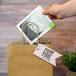 Brown Paper Bags with Handles - 8x4x10 Inch 50 Pack Small Kraft Shopping Bags, Craft Gift Totes in Bulk for Boutiques, Small Business, Retail Stores, Birthdays, Party Favors, Jewelry, Merchandise