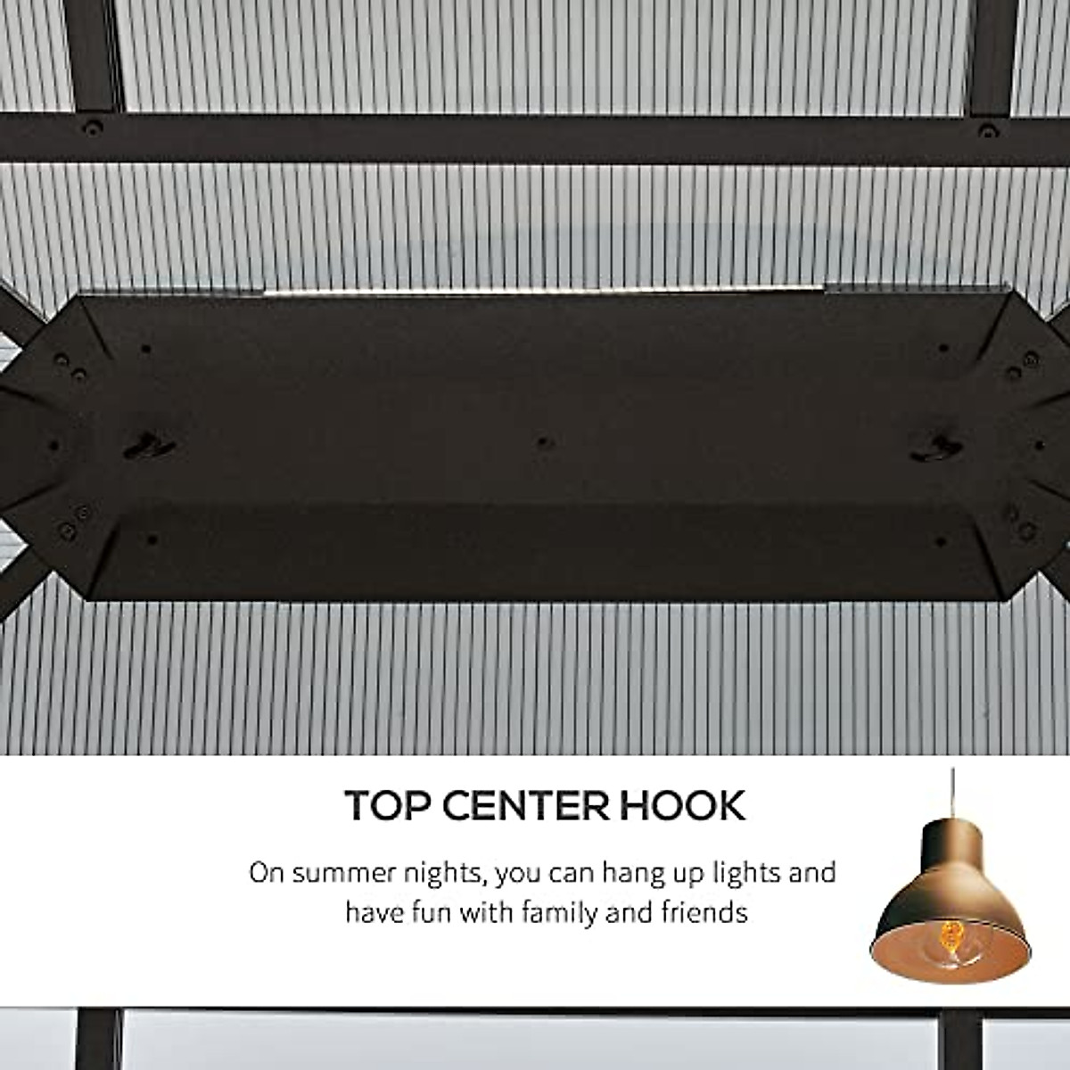 Outsunny 10' x 12' Hardtop Gazebo Canopy with Polycarbonate Double Roof, Aluminum Frame, Permanent Pavilion Outdoor Gazebo with Netting and Curtains for Patio, Garden, Backyard, Deck, Lawn, Black