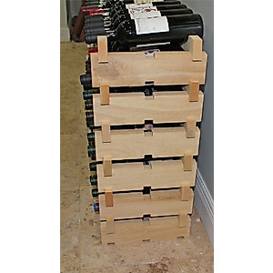 Stackable Wine Rack-72 Bottles Modular Hardwood Wine Racks, Very Easy to Put Together