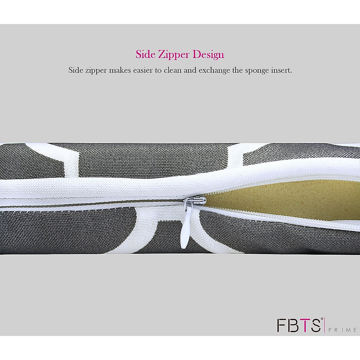 FBTS Prime Outdoor Seat Cushions Set of 2 Patio Chair Cushions with Ties 16x17 Inch Grey Geometry U-Shape Chair Pads for Outdoor Patio Furniture Garden Home Office