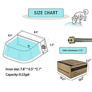 Namsan Dog Automatic Waterer Automatic Water Bowl Feeder with Float Valve for Dogs, Cats, Chickens, Connect 1/2-Inch Female Screw Thread Hose, 2L