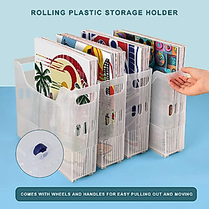 dndsim 4PCS 12x12 Paper Storage, Scrapbook Paper Storage With Wheels, Scrapbook Paper Storage, 12x12 Paper Storage Organizer, for Holding 12" X 12" Papers, Scrapbook, Vinyl Paper, Card Stock