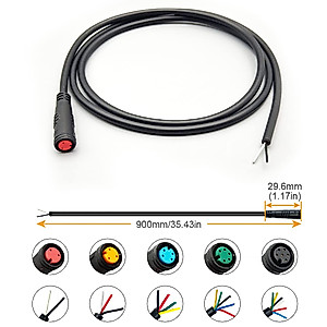HUDAMZKY Ebike Cable Extension Julet Female Male 2 3 4 5 6 pin Ebike Extension Connector Waterproof Plug for Electric Bicycle Display Throttle PAS Ebike Parts Extend Cable… (2pin Male)