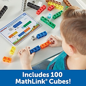 Learning Resources MathLink Cubes Kindergarten Math Activity Set: Mathmobiles! 115 Pieces, Ages 5+ Kindergarten STEM Activities, Math Activity Set and Games for Kids