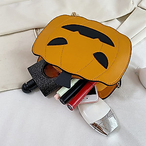 Pumpkin Crossbody Bag Little Devil Shoulder Chain Purse Creative Cute bag (Brown)