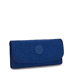 Kipling Women's Money Land, RFID Anti-Hacker Technology, Nylon Snap Wallet, Deep Sky Blue, 7.3''L x 4''H x 1.3''D