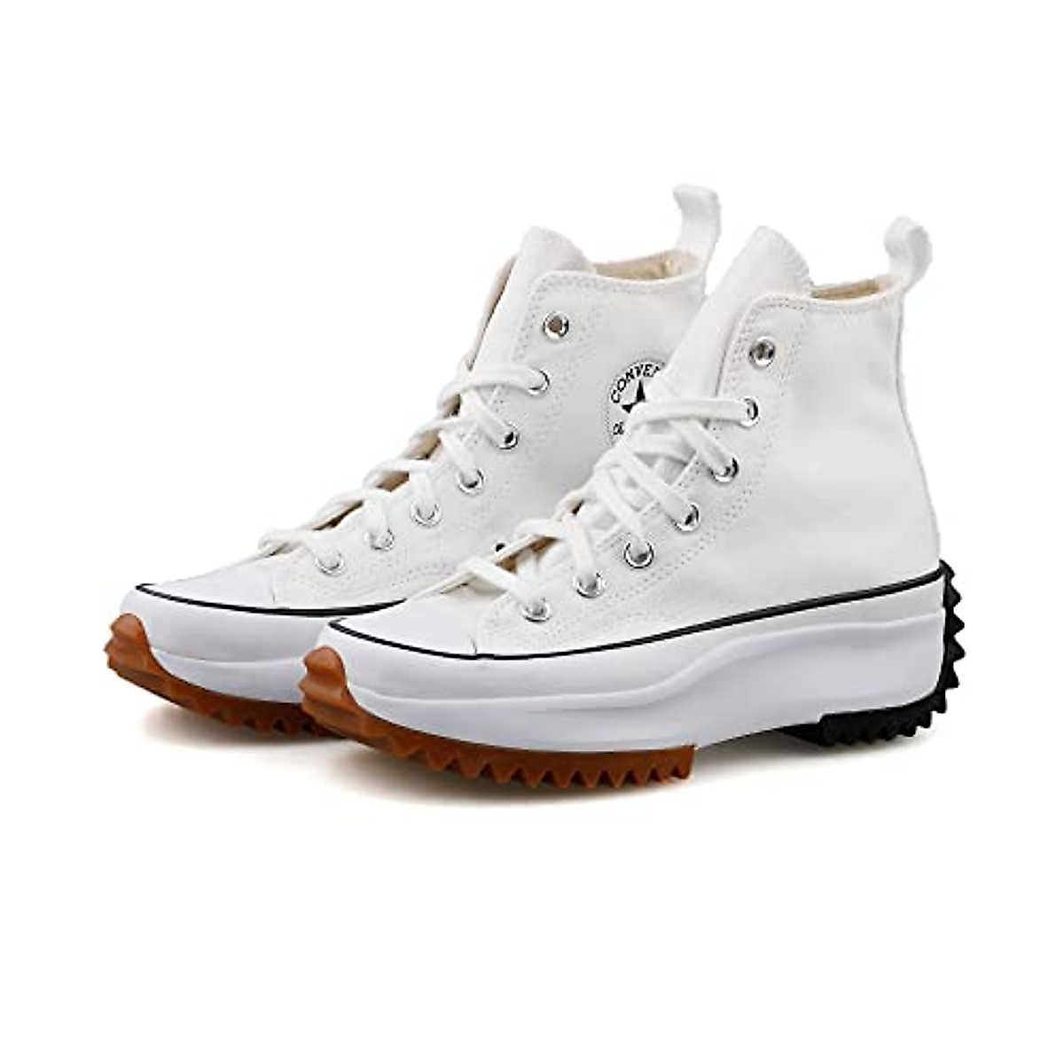 Converse Run Star Hike Hightop Sneakers, White/Black/Gum, 8 US Women/6.5 US Men