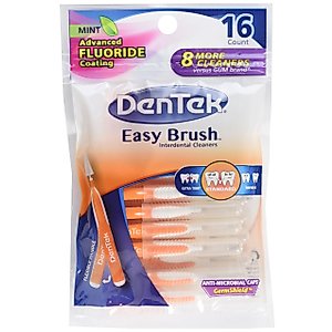 DenTek Easy Brush Dental Cleaners, Standard, 16 Count (Pack of 6)