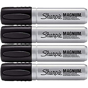 Sharpie Pro Magnum Professional Permanent Marker, Oversized Chisel Tip, Black Ink, Pack of 4