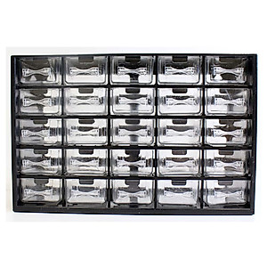 STOW AWAY 25 Drawer Small Parts Organizer Unit: TJ05-08725