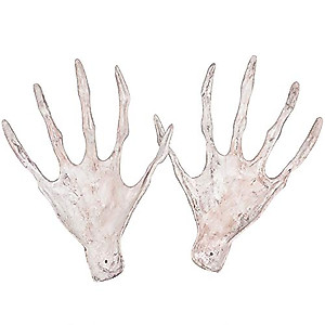 XONOR Halloween Witch Skeleton Hands - 1 Pair Realistic Plastic Scary Skeleton Hand for Halloween Decoration