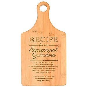 Grandma Gifts for Grandma Recipe for an Exceptional Grandma Paddle Shaped Bamboo Cutting Board