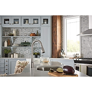 Moen 7594EWSRS Arbor Motionsense Wave Sensor Touchless One-Handle High Arc Pulldown Kitchen Faucet Featuring Reflex, Spot Resist Stainless with Kitchen Soap and Lotion Dispenser