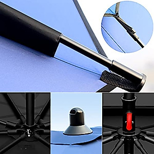 WYFFF 2.2m/7ft Patio Cantilever Umbrella, Hanging Blue Garden Umbrella, Octagonal Fishing Umbrella, for Garden, Deck, Backyard, Pool and Beach