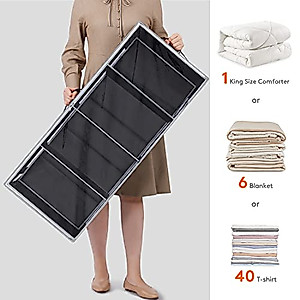 Lifewit 2 Pack Under Bed Storage Containers, Bundle with 4 Pack 35L Clothes Storage Bags, Black