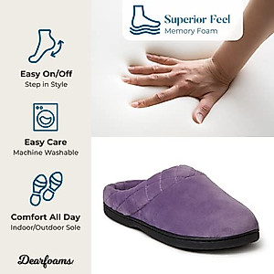 Dearfoams Womens Darcy Velour Casual Slippers Casual - Purple - Size M W